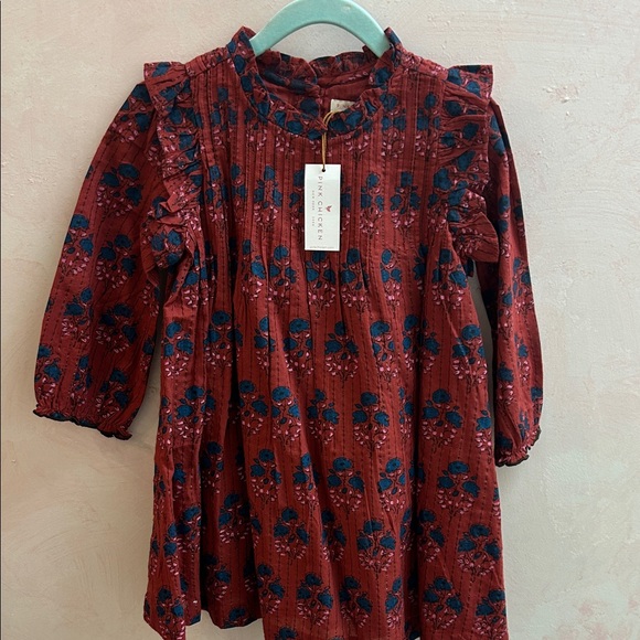 Pink Chicken | Dresses | Nwt Pink Chicken Red Floral Long Sleeve Dress ...